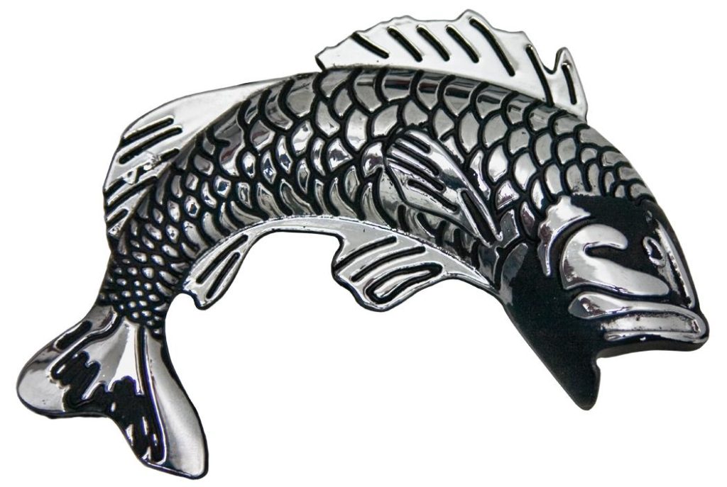 Fish Chrome Metal Jumping Fish Auto Emblem - ChromeAutoEmblems.com